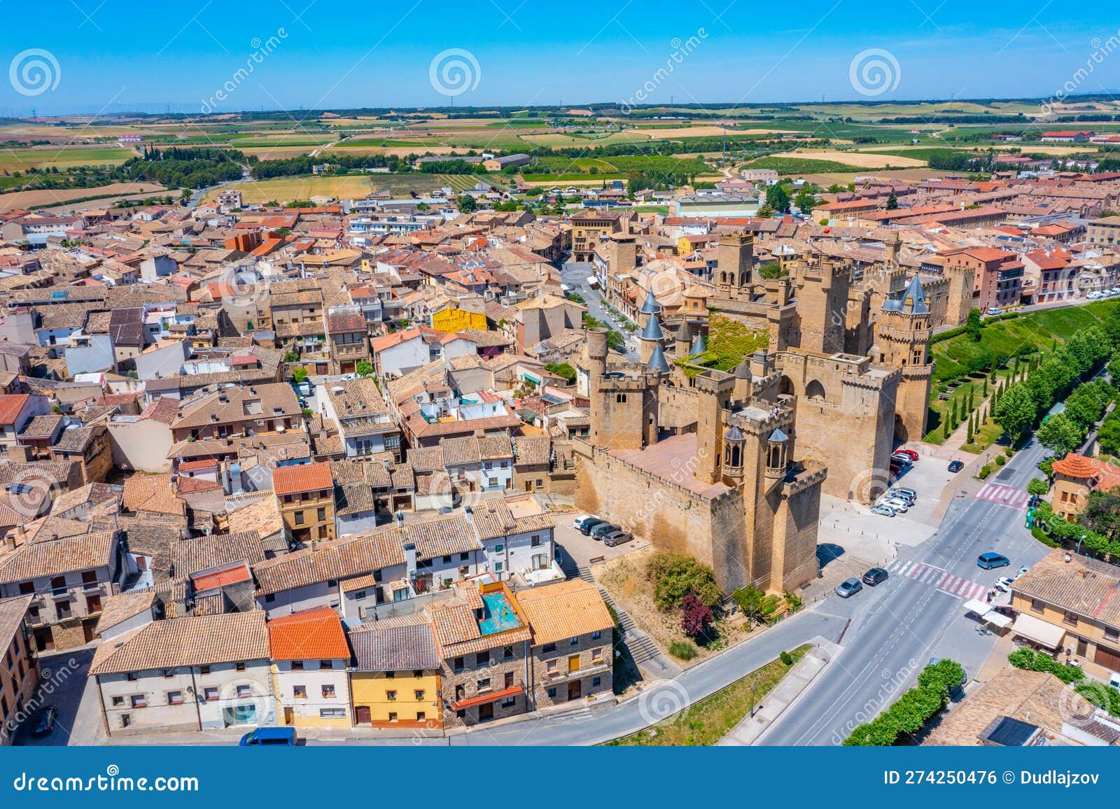 Panorama View of Royal Palace of Olite in Spain Stock Photo - Image of ...