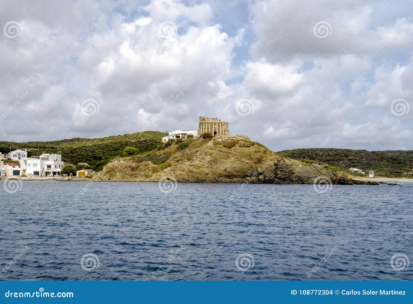 Panorama View of Sa Mesquida Beach, Menorca Spain Stock Photo - Image ...