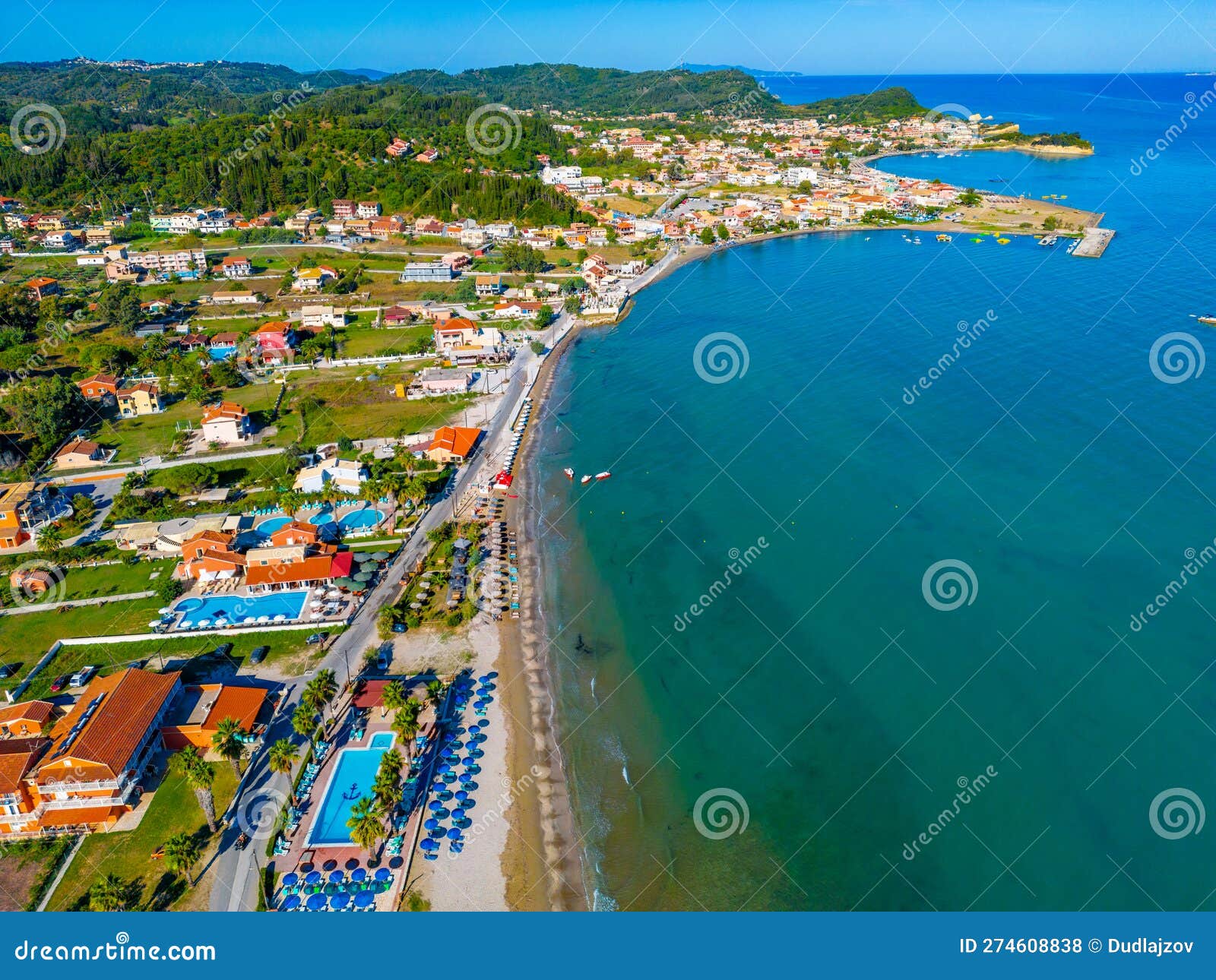 Panorama View of Sidari Beach at Corfu, Greece Stock Photo - Image of ...