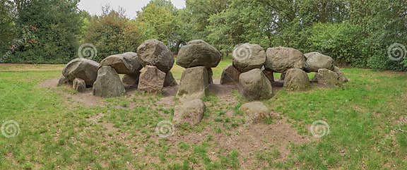 Panorama View of the Side of Dolmen D18 Stock Image - Image of ...