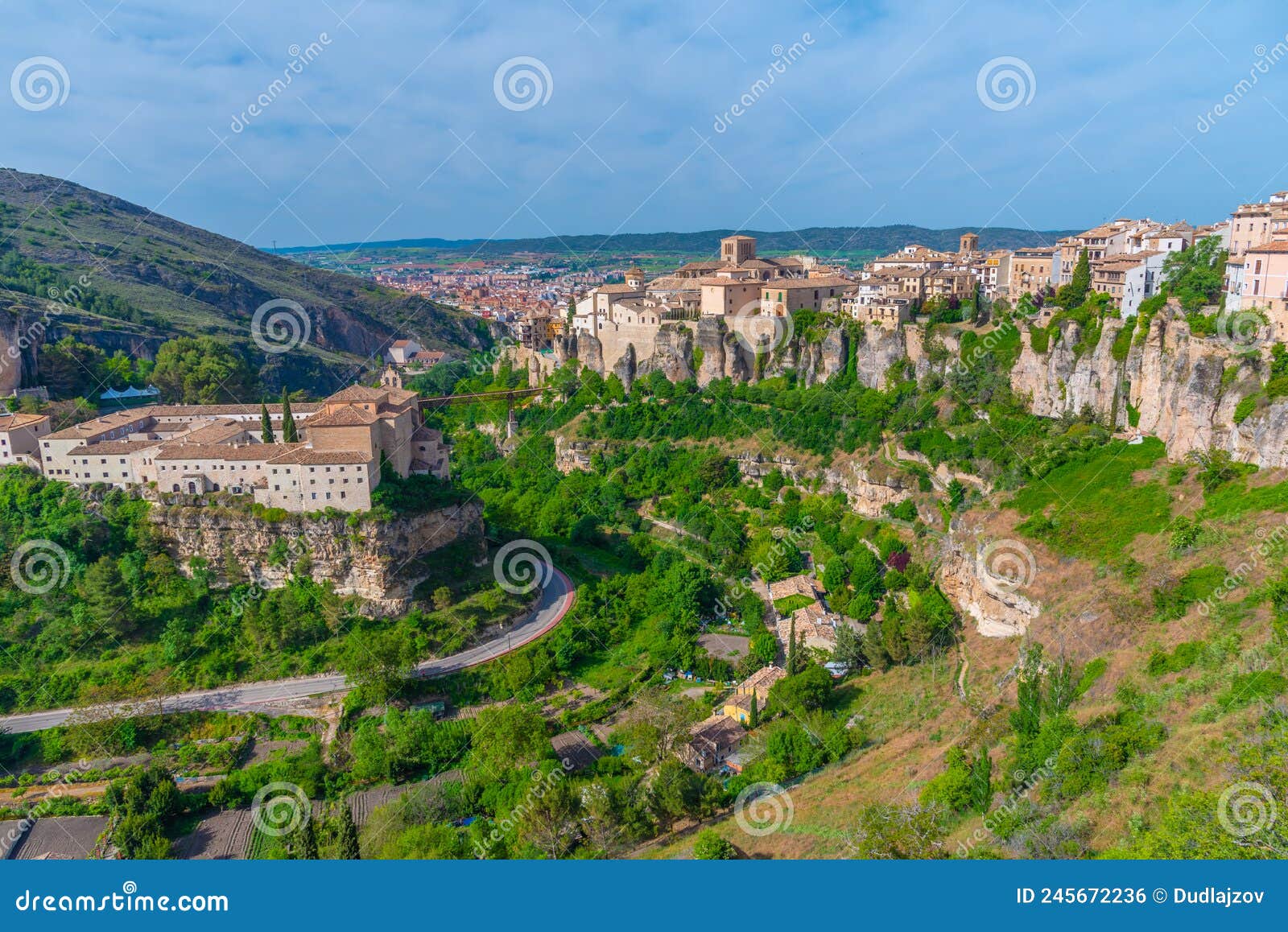 Panorama View of Spanish Town Cuenca. Stock Photo - Image of hill ...
