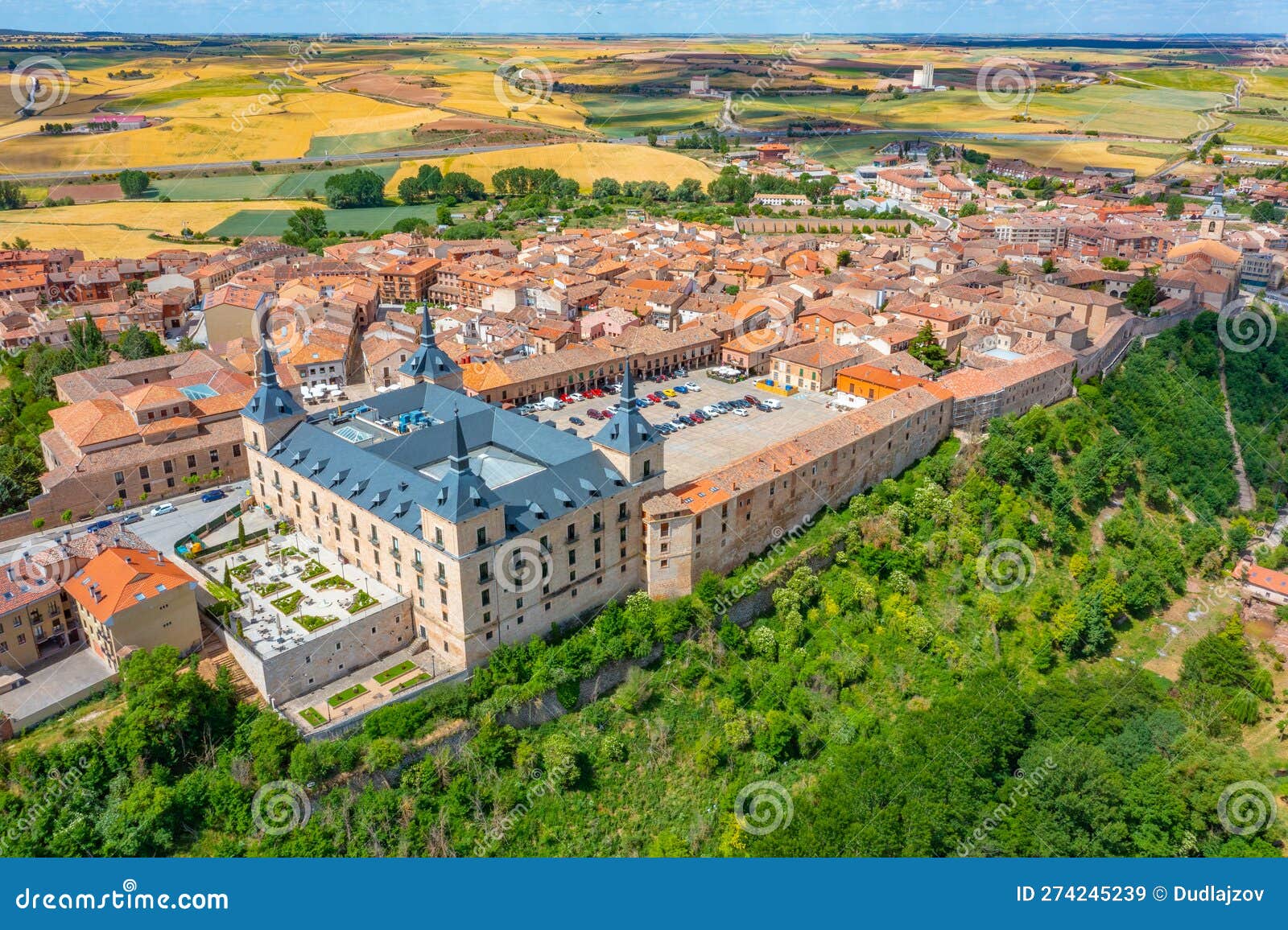 Panorama View of Spanish Town Lerma Stock Image - Image of monastery ...
