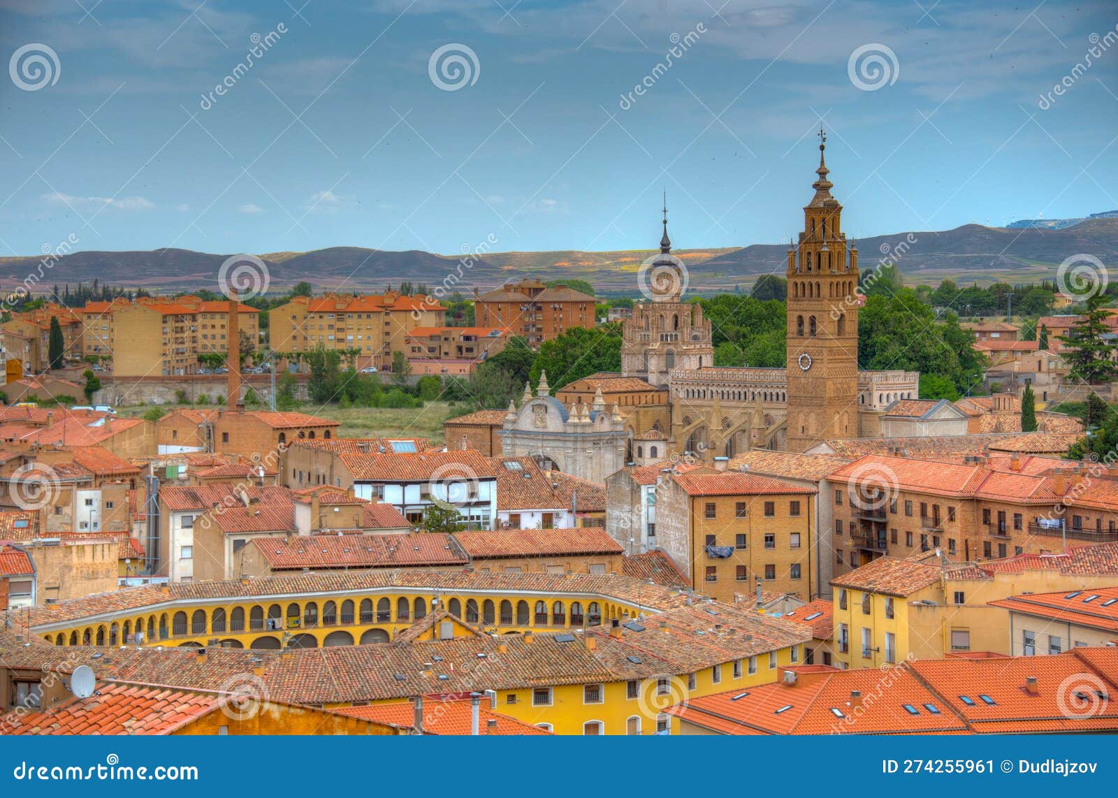 Panorama View of Spanish Town Tarazona Stock Image - Image of ancient ...