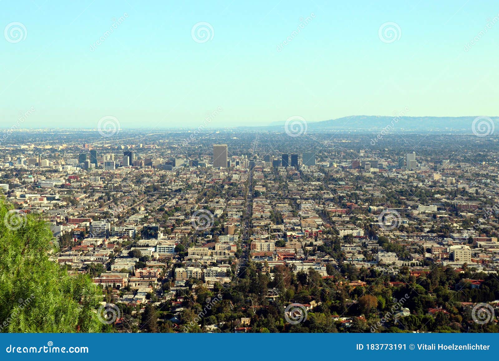 Panorama View of the Streets of Los Angeles from Above Stock Image ...