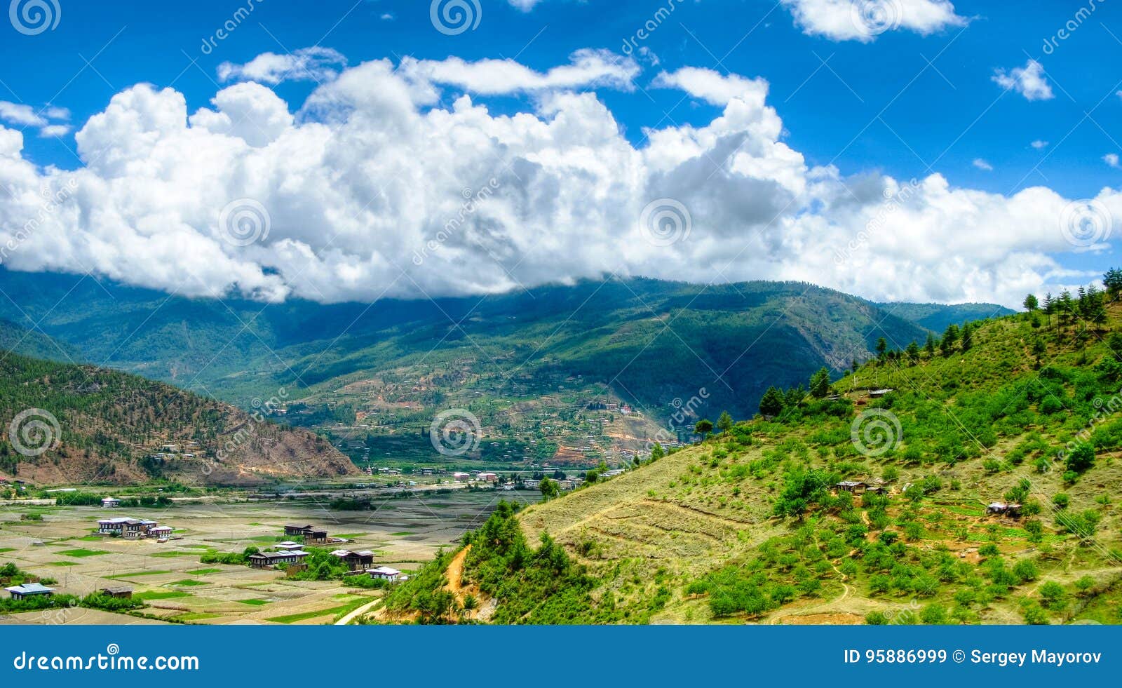 Panorama View To Paro Valley, Bhutan Stock Image - Image of bhutanese ...
