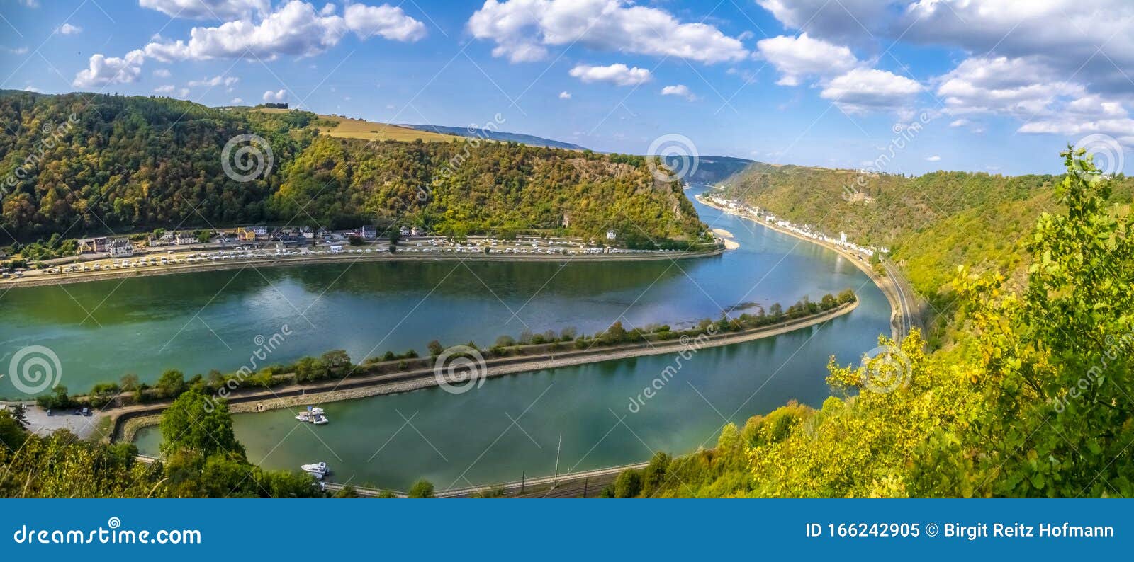 Panorama View To the Rhine River Stock Image - Image of loreley, water ...