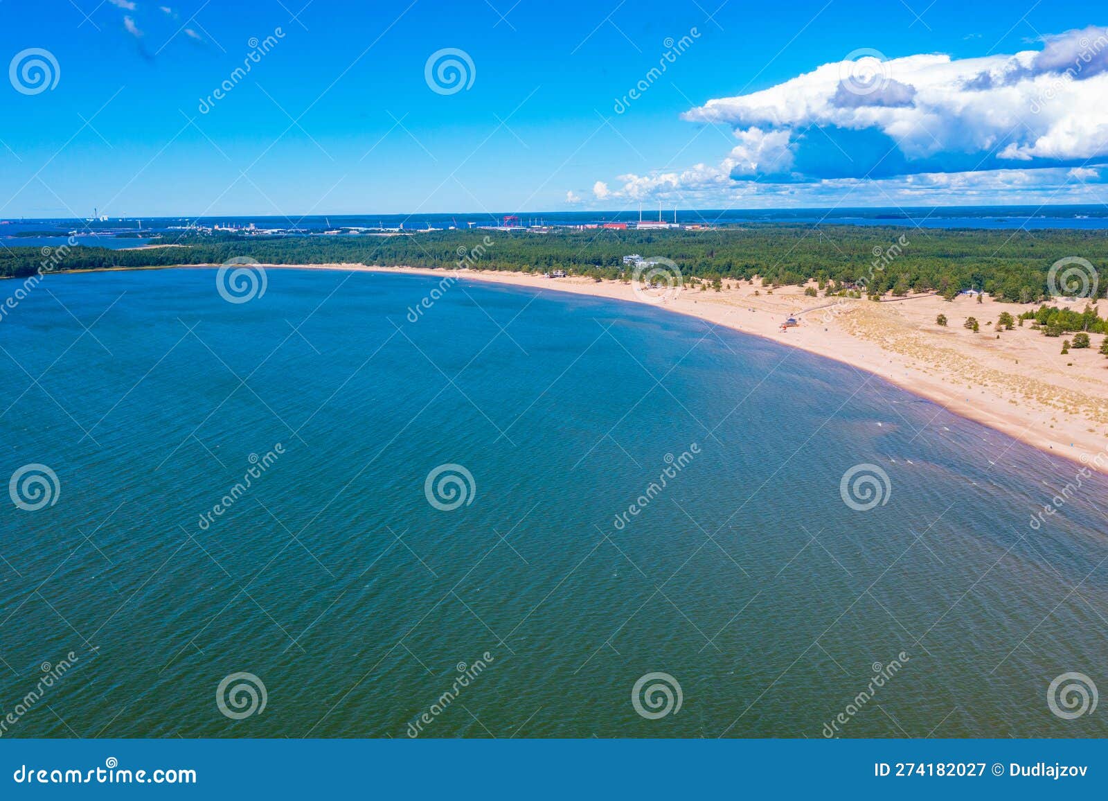 Panorama View of Yyteri Beach in Finland Stock Image - Image of tower ...