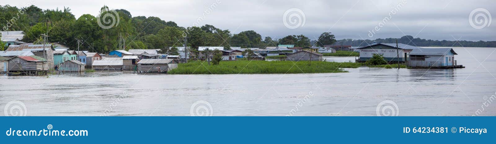 Panorama of a Village on the Amazon River in Brazil Editorial Photo ...