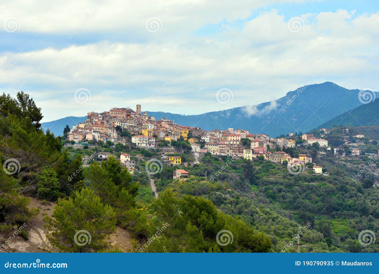 Perinaldo imperia italy stock image. Image of tourism - 190790935