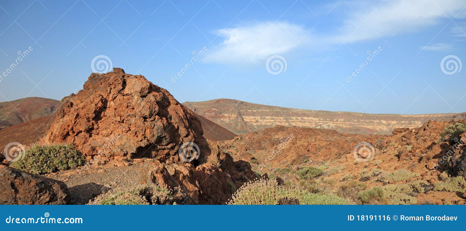 Panorama of Volcanic Desert. Stock Photo - Image of canary, majestic ...