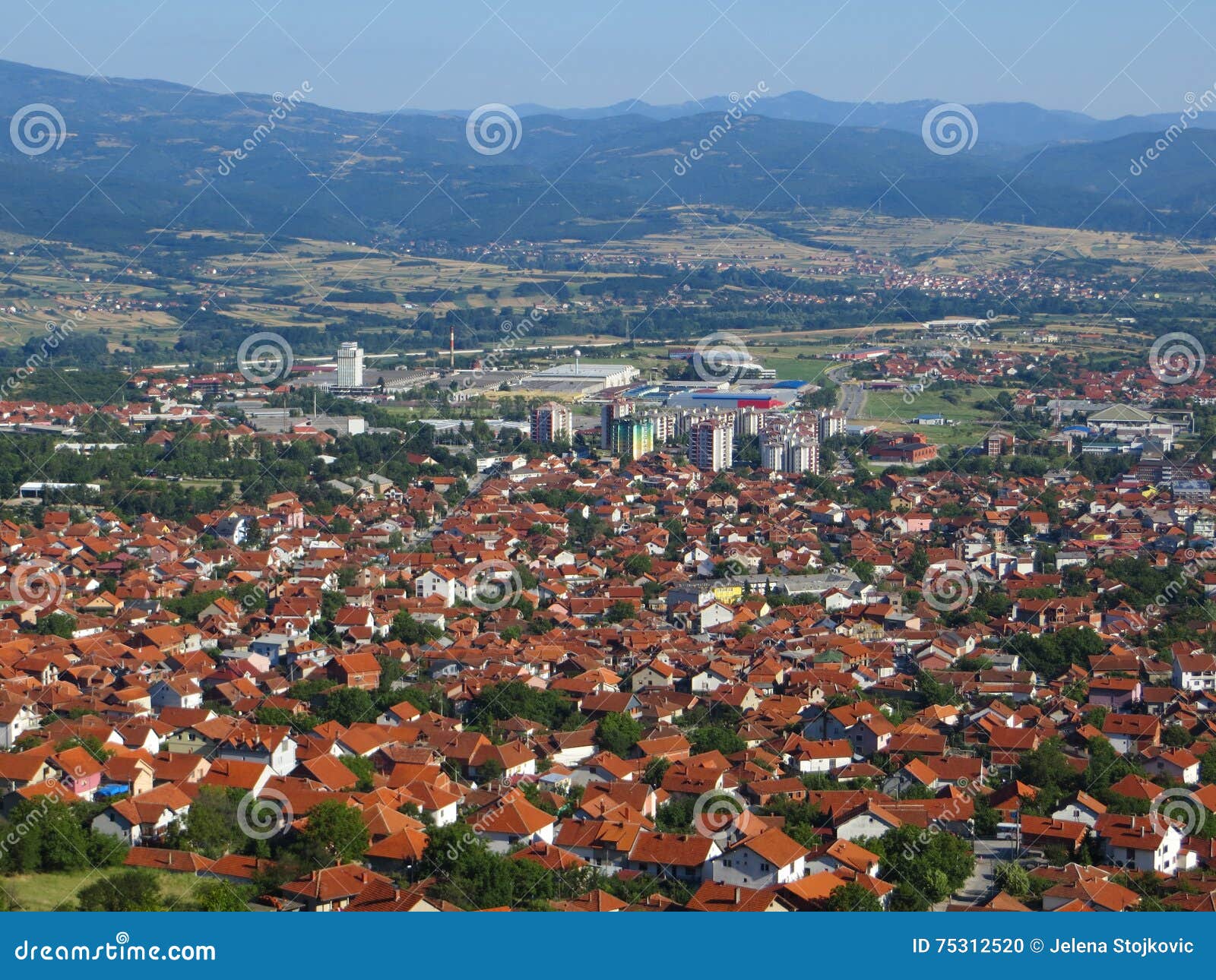 Panorama Vranja stock photo. Image of city, serbia, building - 75312520