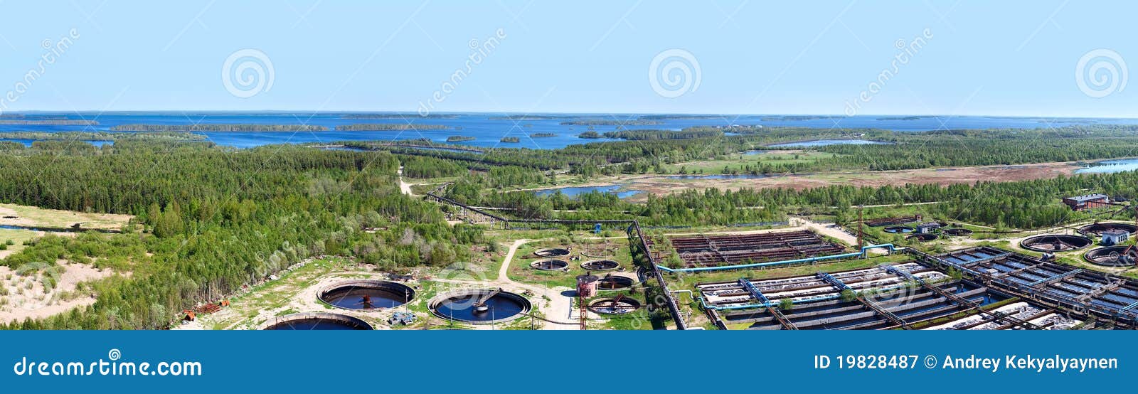 Panorama of Water Recycling Sewage Station Stock Image - Image of ...