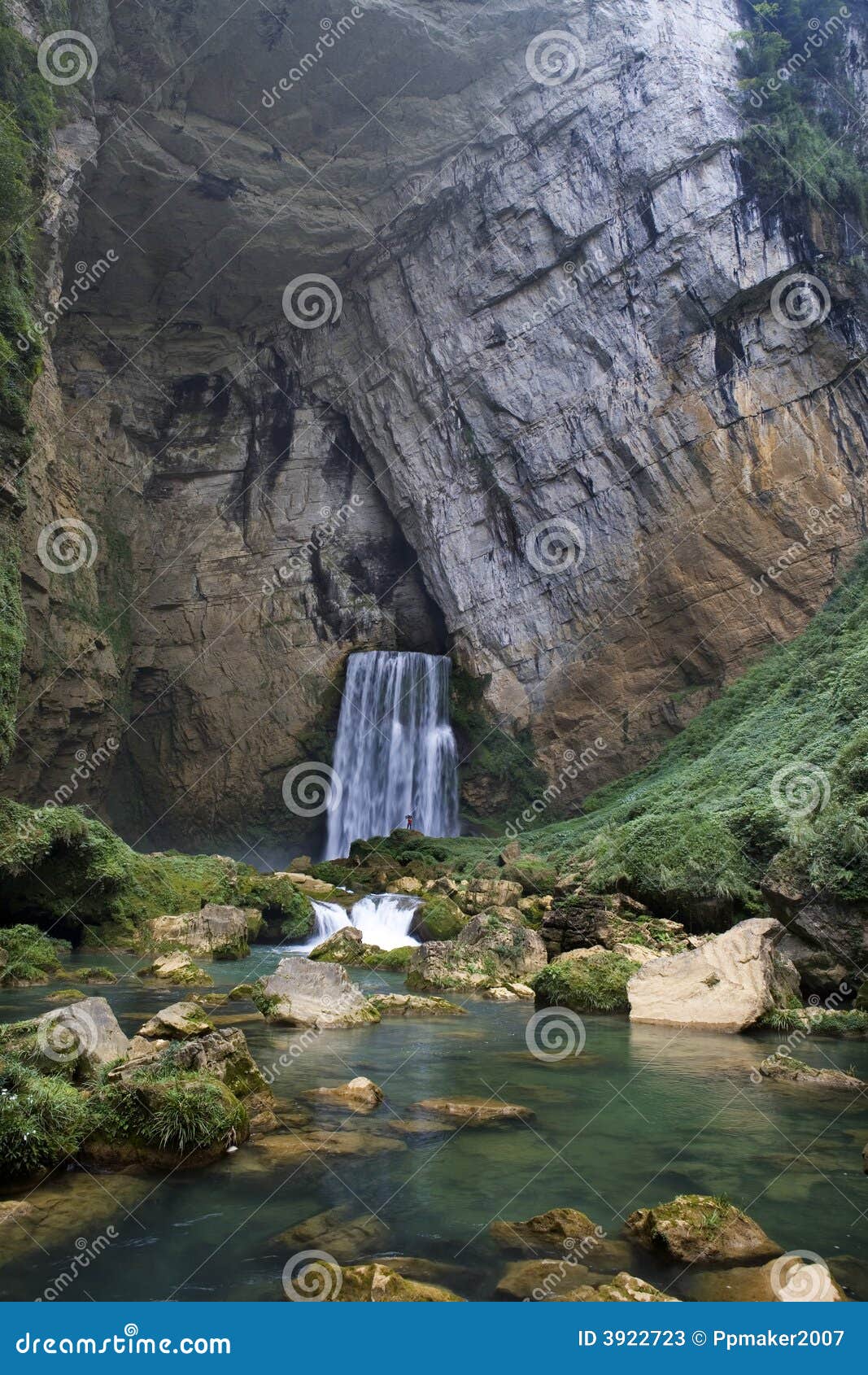 Panorama of Waterfall stock image. Image of cliff, crag - 3922723