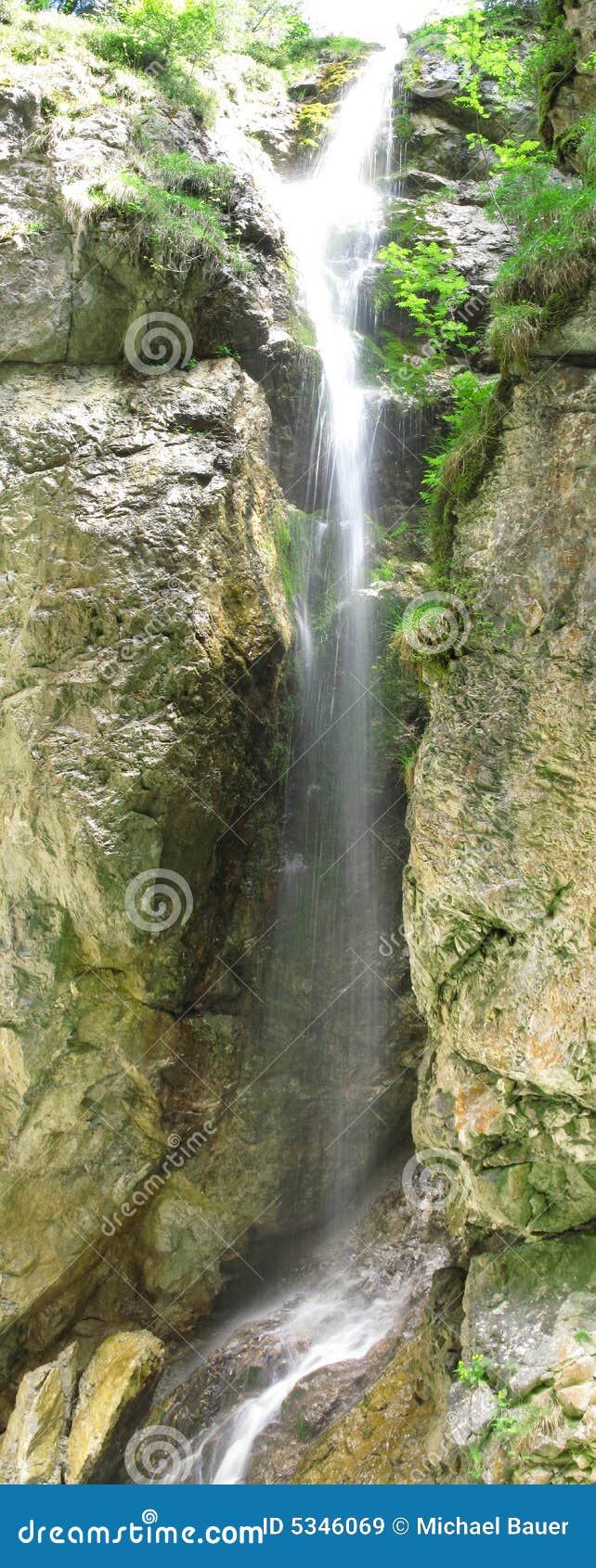 Panorama of a waterfall stock image. Image of fresh, forest - 5346069