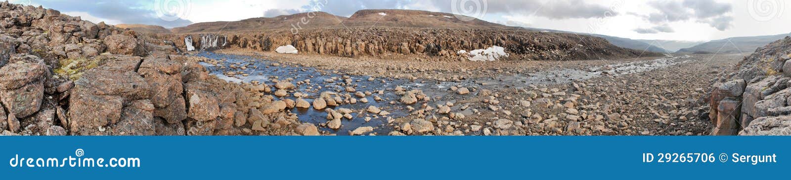 Panorama. Waterfall at the Source of the River. Stock Photo - Image of ...