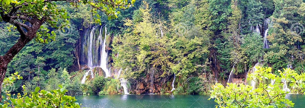 Panorama-Waterfalls stock photo. Image of forest, rest - 985292