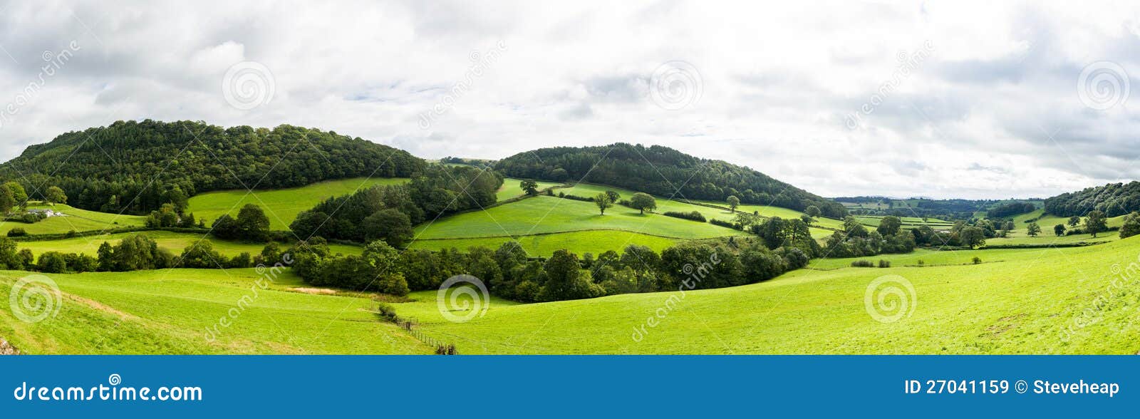 Panorama of Welsh Countryside Stock Image - Image of panorama, grass ...