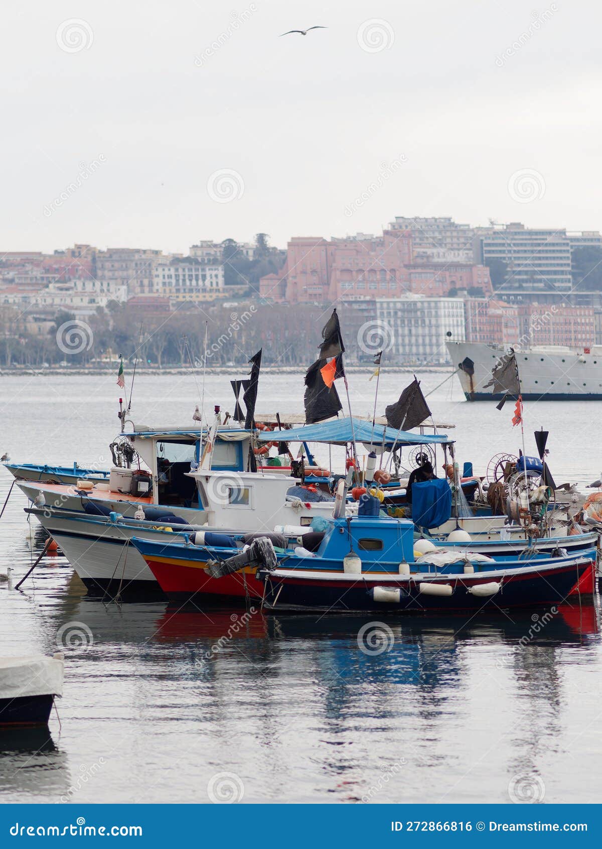 Panorama from the Wharf of the Port of Mergellina Stock Photo - Image ...