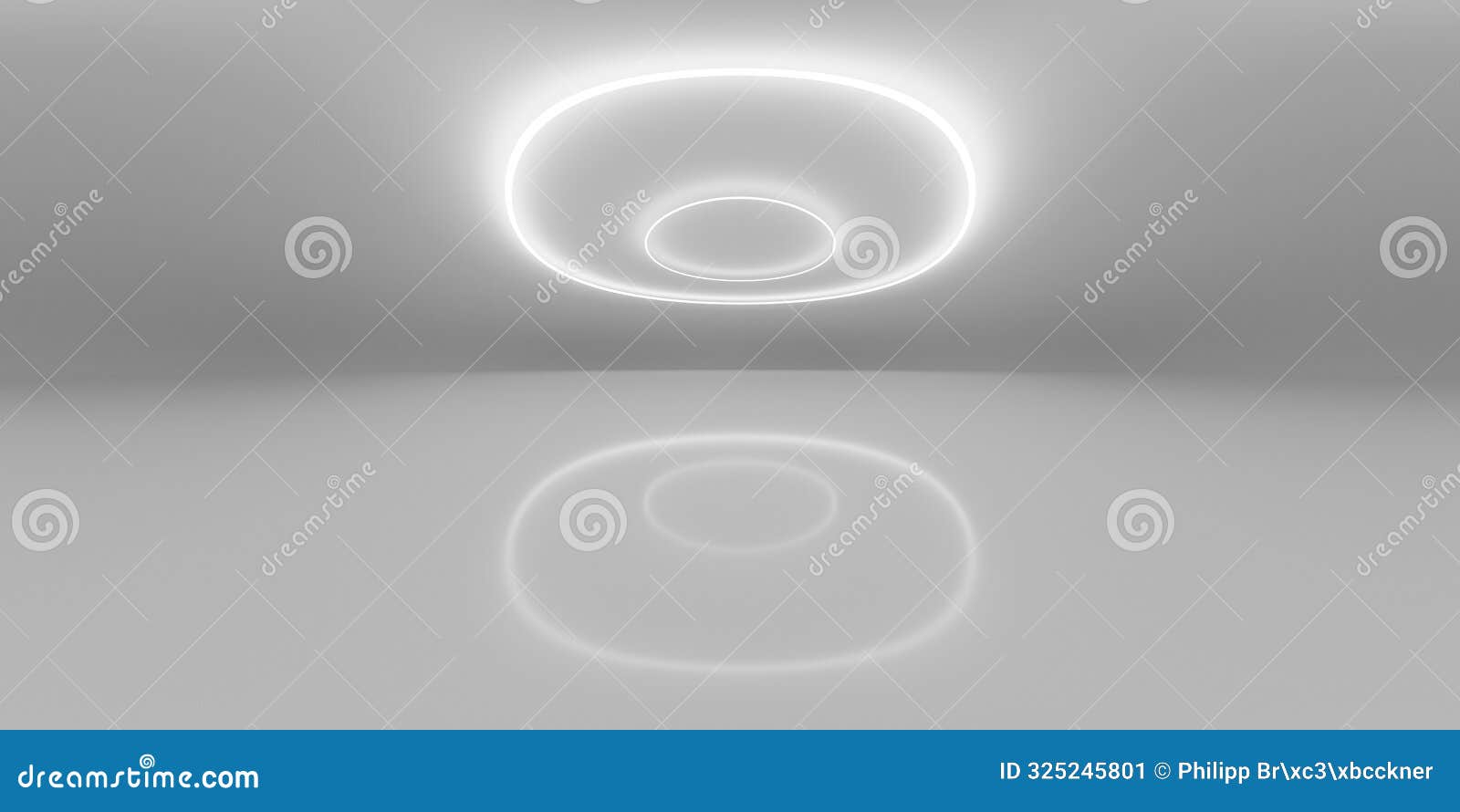 360 Panorama of a White Room with a Double Ring Light Fixture Vr ...