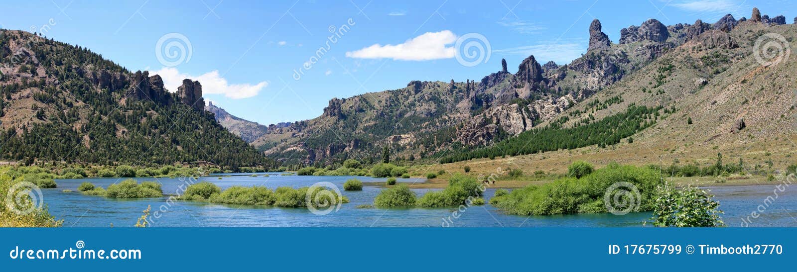 Panorama of Wide River Valley Stock Image - Image of agriculture, linay ...