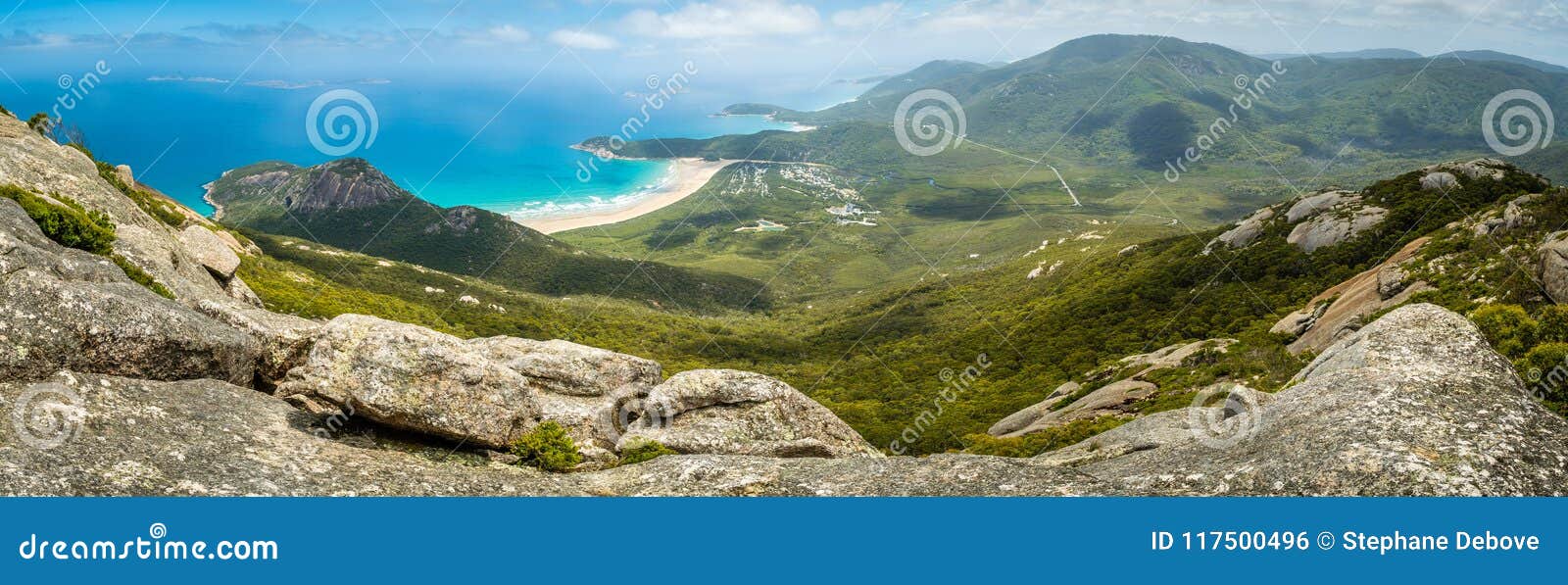 Panorama of Wilsons Prom on a Sunny Day in the Summer Stock Photo ...