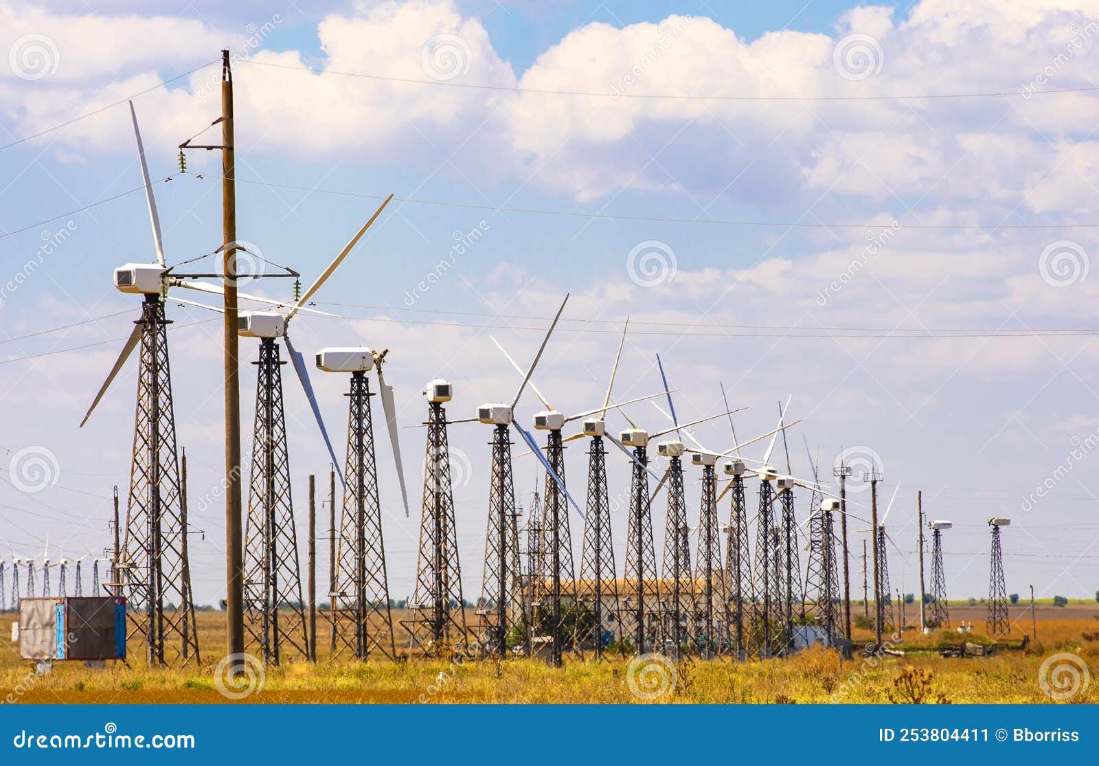 Panorama Wind Farm in Russia on the Field in Summer Stock Image - Image ...