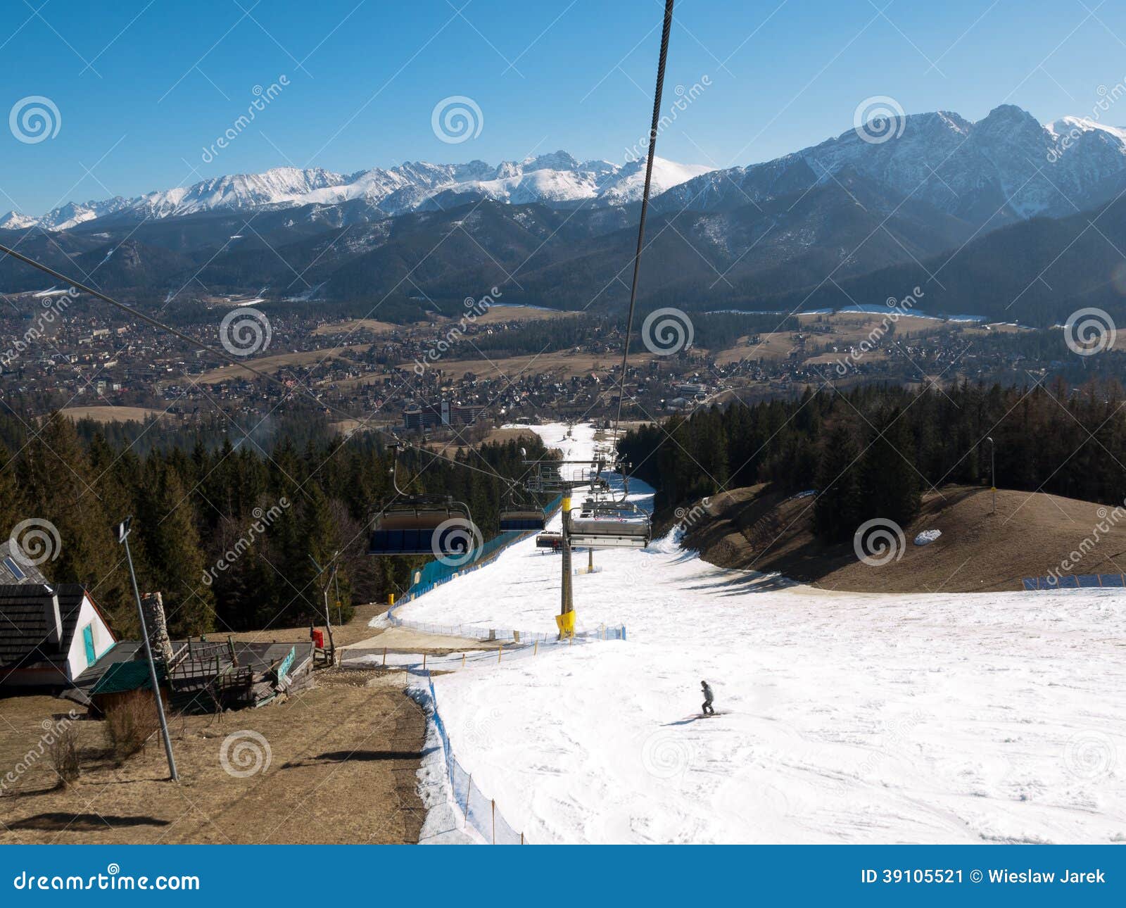 Panorama of Zakopane city stock image. Image of snowboard - 39105521