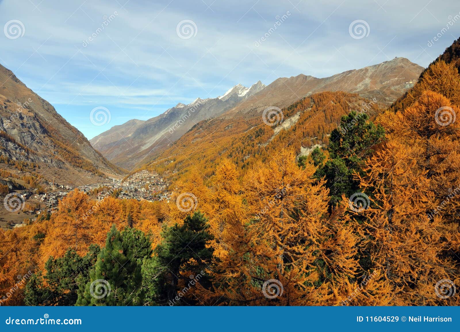 Panorama of Zermatt in the Fall Stock Image - Image of luxury, cabin ...