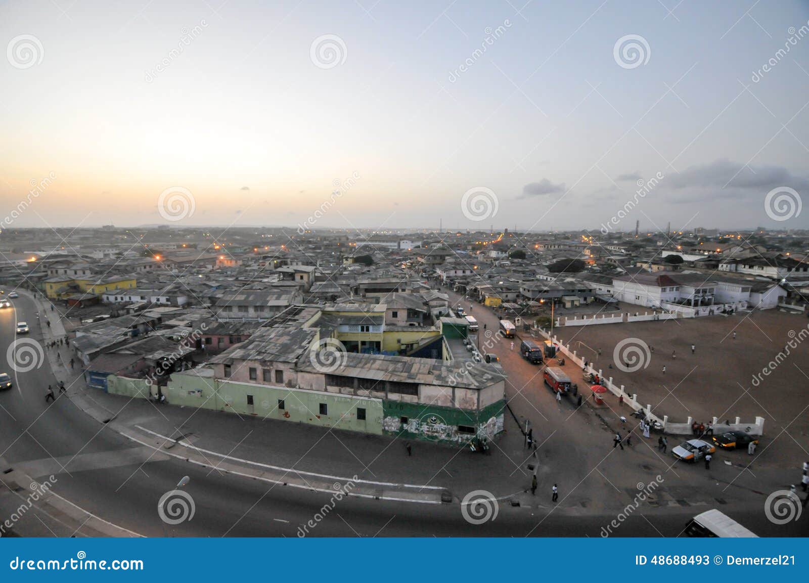 Panoramablick Von Accra, Ghana Stockbild - Bild von abend, zeichen ...