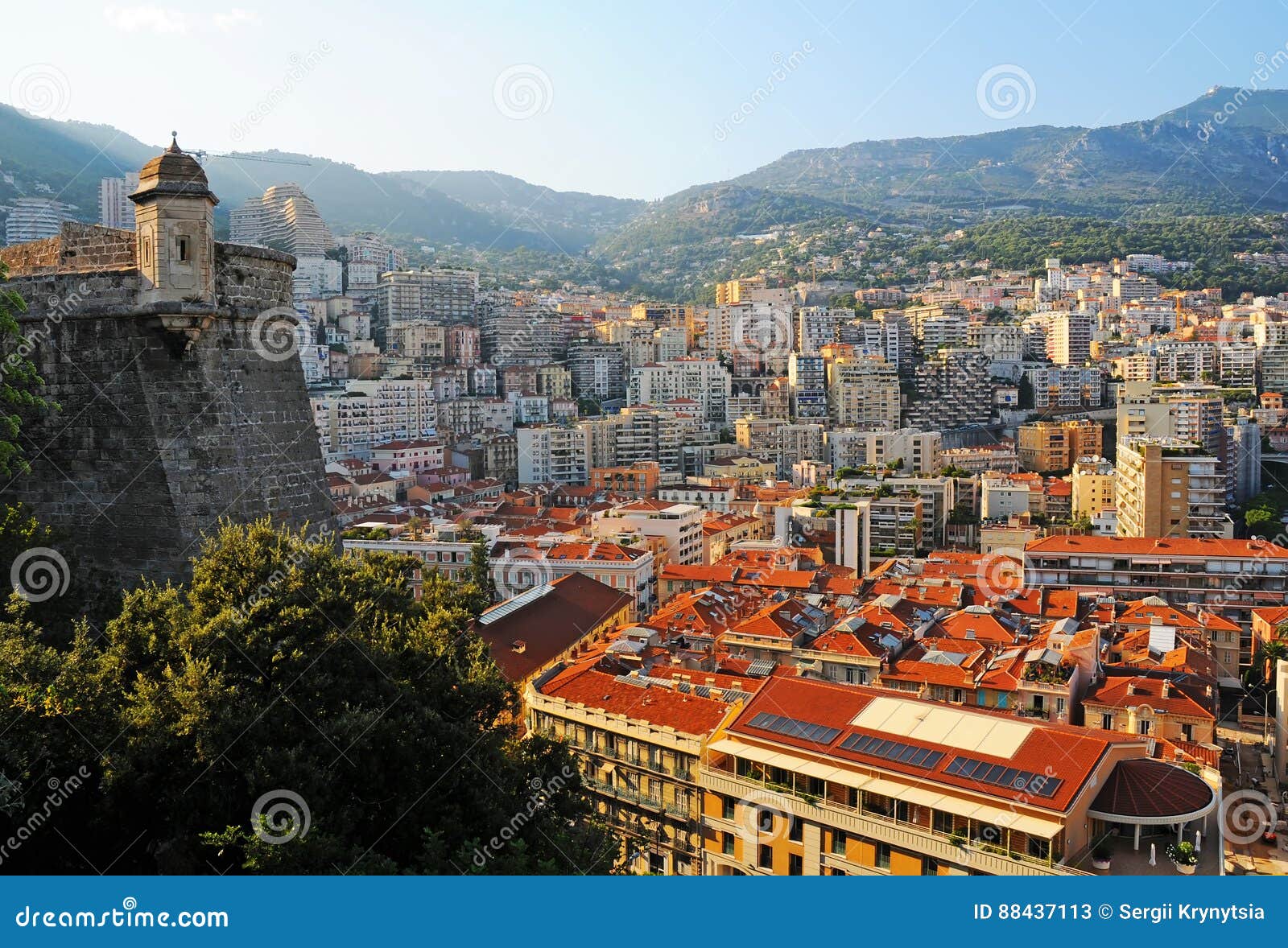 Panoramamening Over Het District Van Le Condamine in Monaco Stock ...