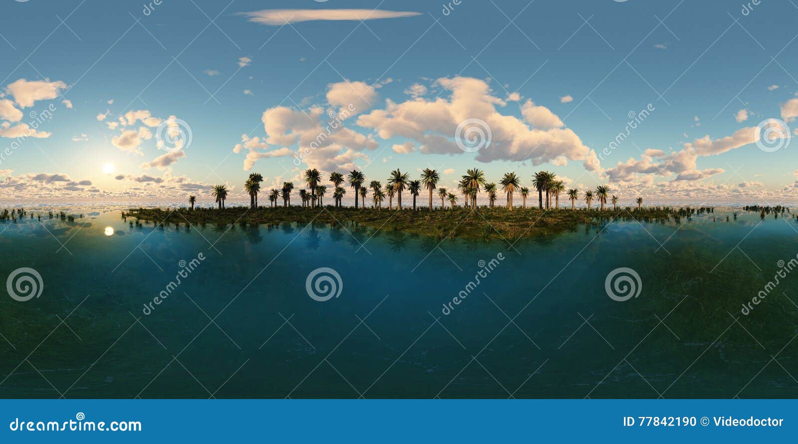 Panoramia of Tropical Beach. Made with One 360 Degree Lense Stock ...