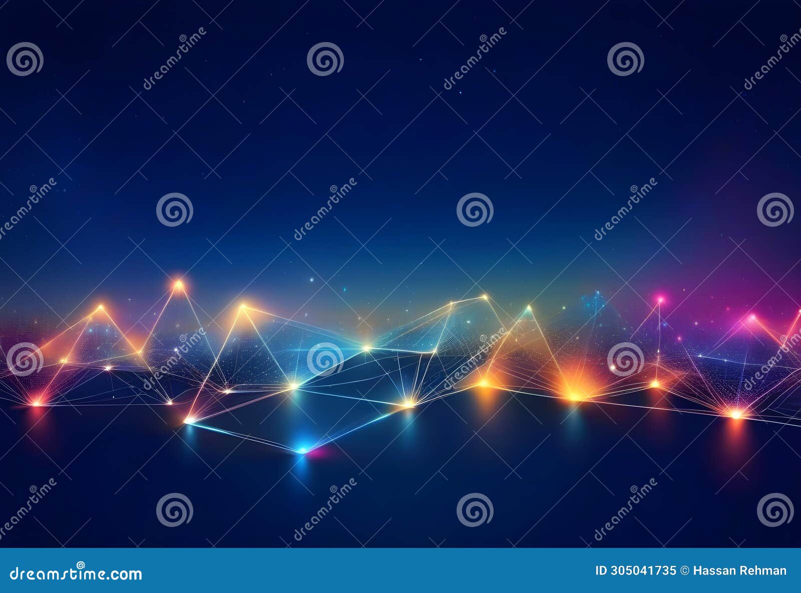 Panoramic Abstract Dot and Triangle Connection Background Stock ...