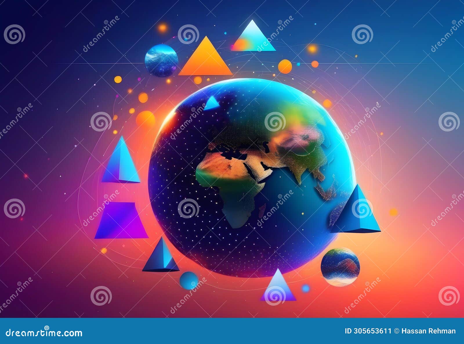 Panoramic Abstract Dot and Triangle Connection Background Stock ...