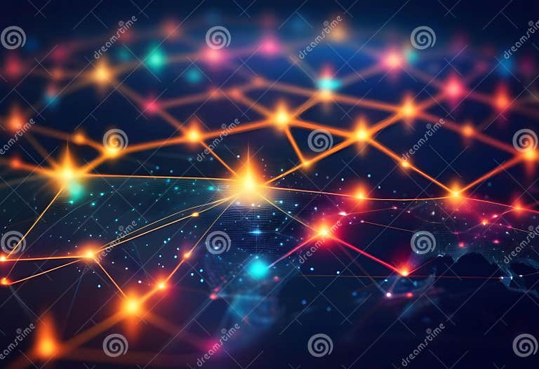 Panoramic Abstract Dot and Triangle Connection Background Stock ...