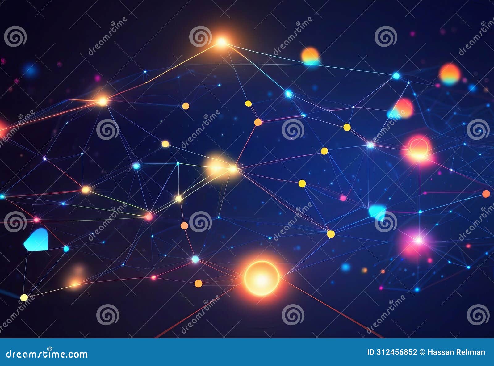 Panoramic Abstract Dot and Triangle Connection Background Stock ...