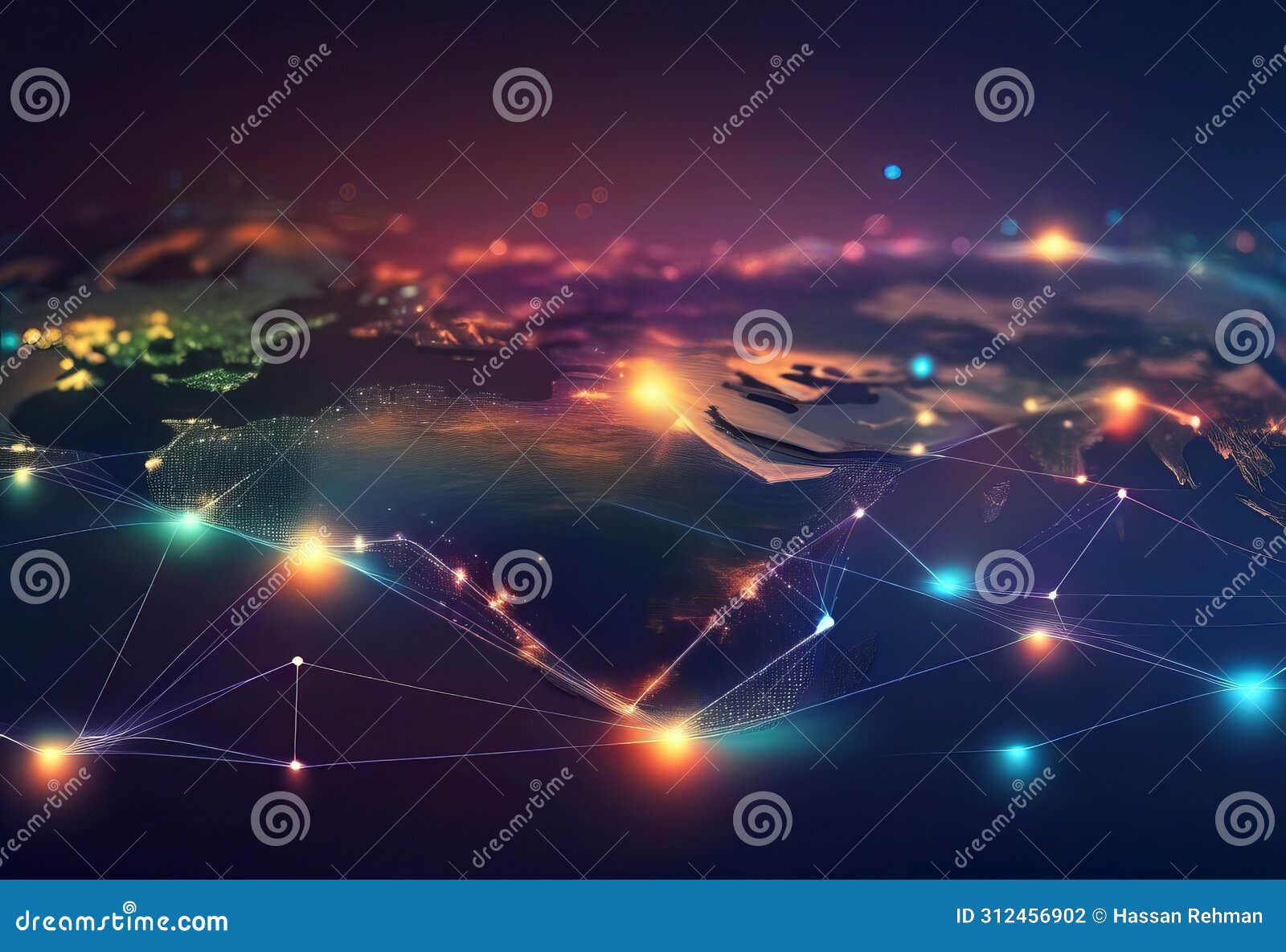 Panoramic Abstract Dot and Triangle Connection Background Stock ...