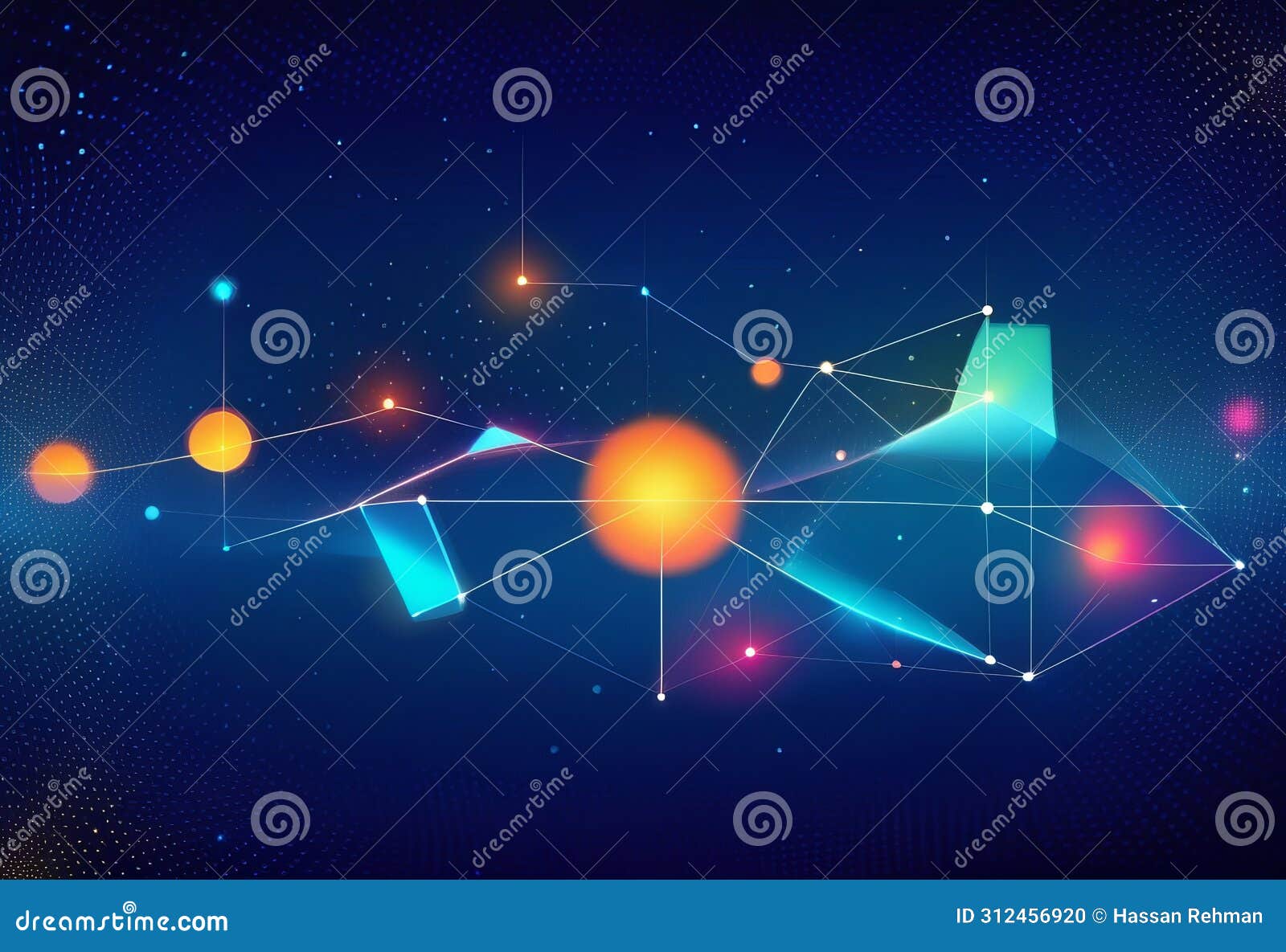 Panoramic Abstract Dot and Triangle Connection Background Stock ...
