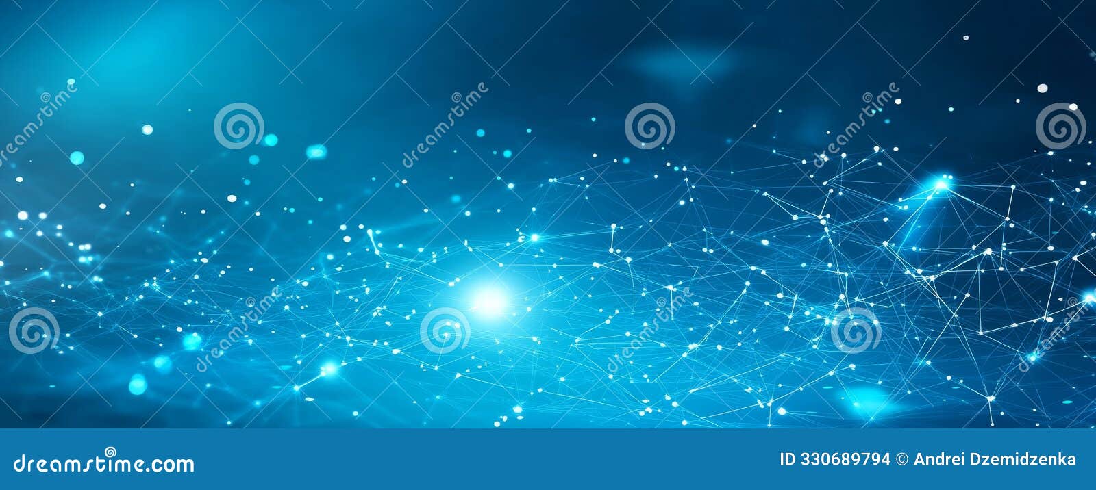 A Panoramic Abstract Dot and Triangle Connection Background., a Concept ...