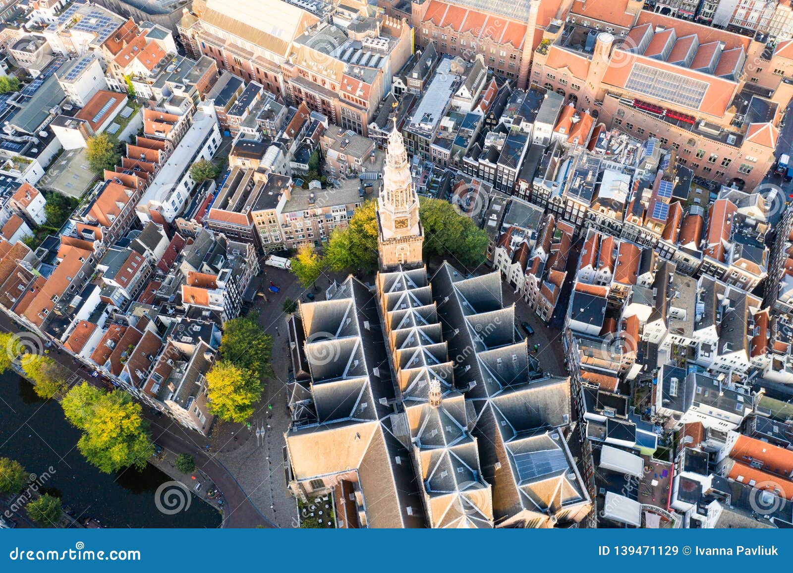 Panoramic Aerial View of Amsterdam, Netherlands. View Over Historic ...