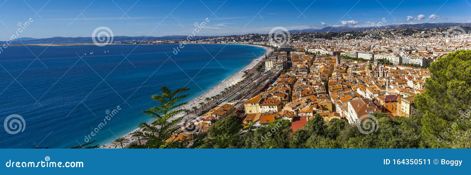 Panoramic Aerial View at Beaches in Nice, France Stock Image - Image of ...