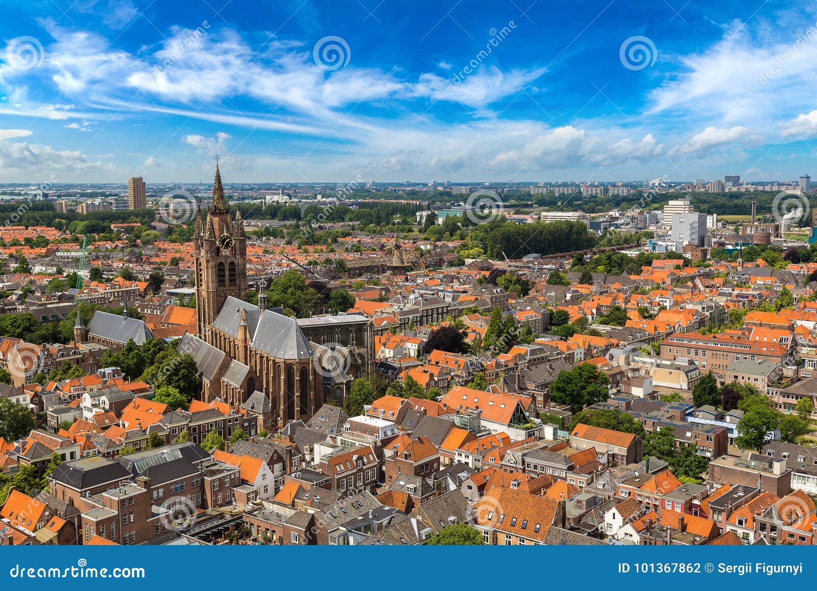 Panoramic view of Delft stock photo. Image of historical - 101367862