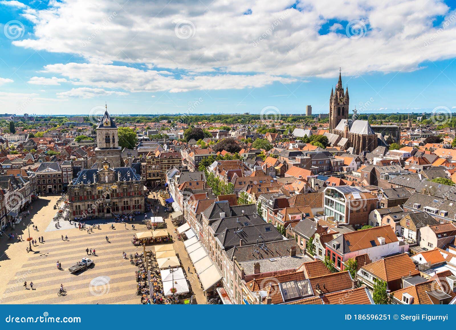 Panoramic view of Delft stock image. Image of house - 186596251