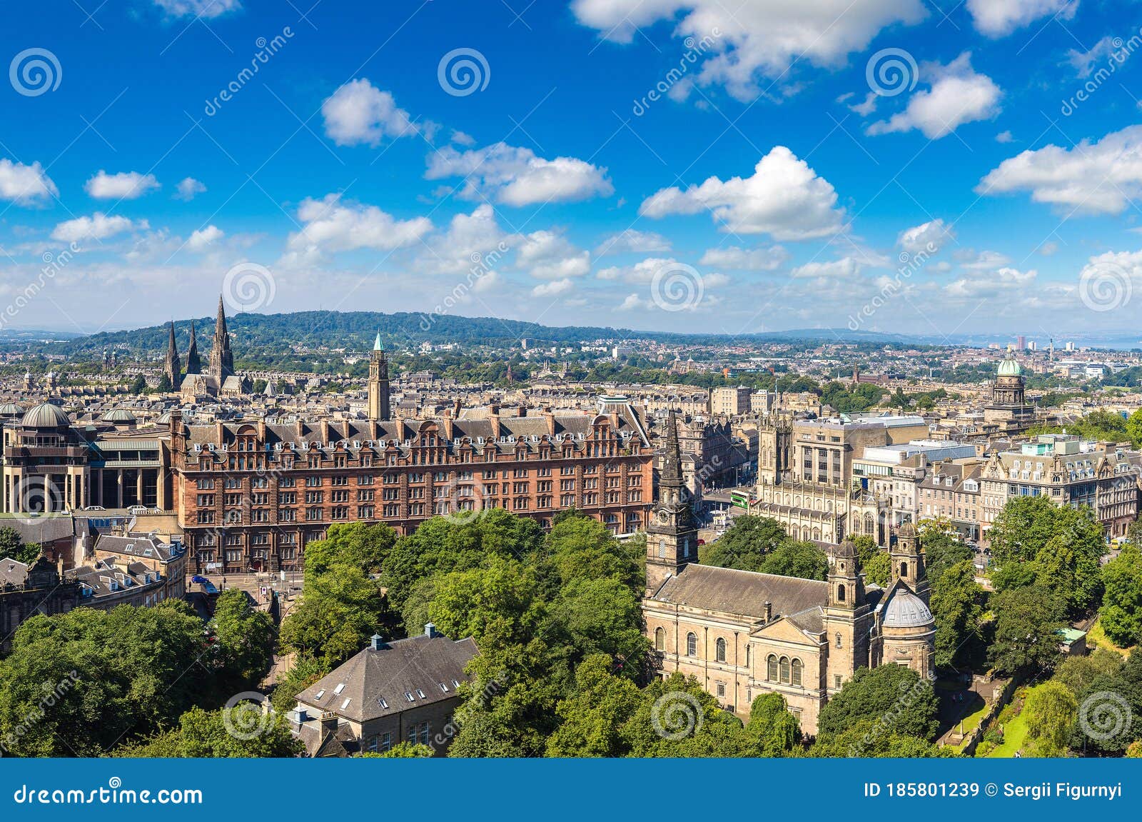 Panoramic View of Edinburgh, Scotland Stock Image - Image of panorama ...