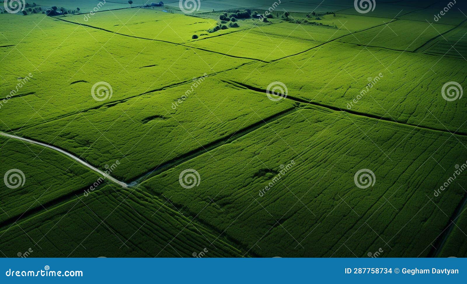 Panoramic Aerial View of Fields and Grass Stock Illustration ...