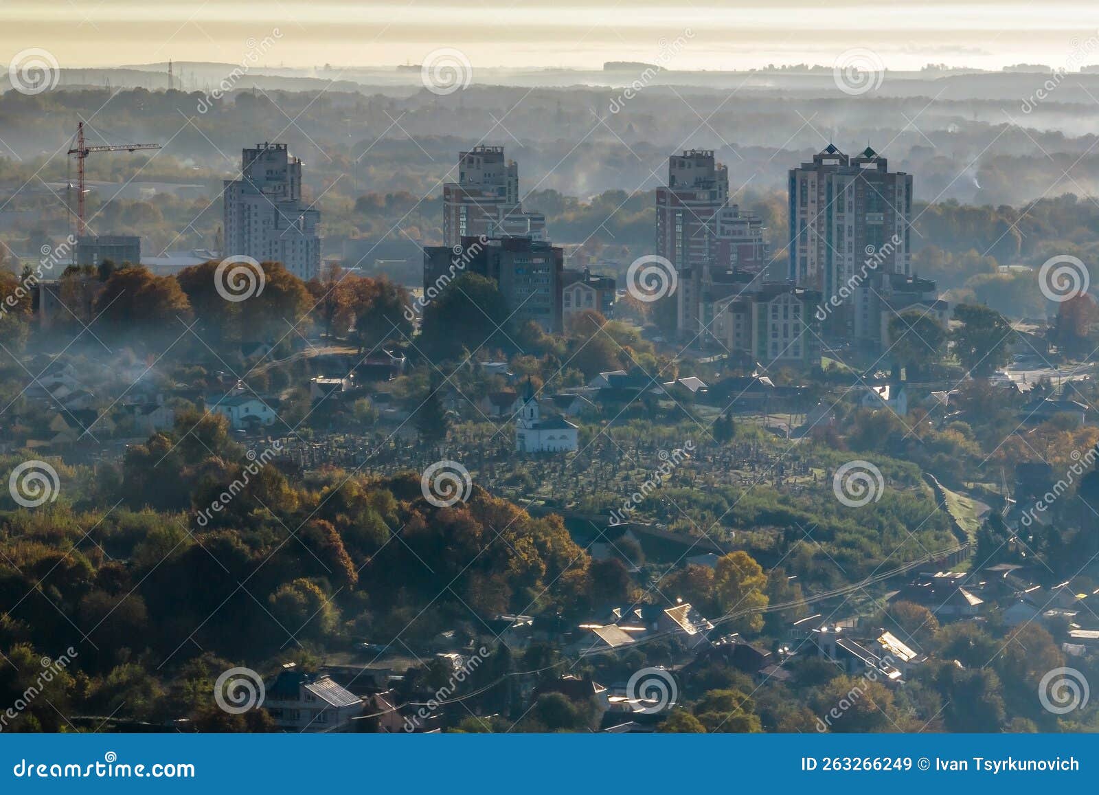 Panoramic Aerial View of a Huge Residential Complex with High-rise ...