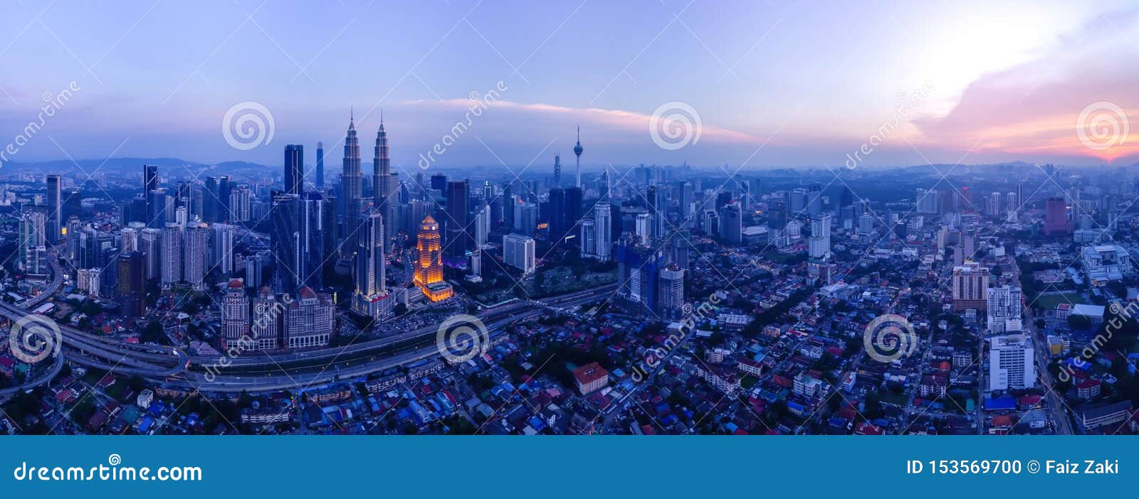 Panoramic Aerial View of Kuala Lumpur Cityscape Stock Photo - Image of ...