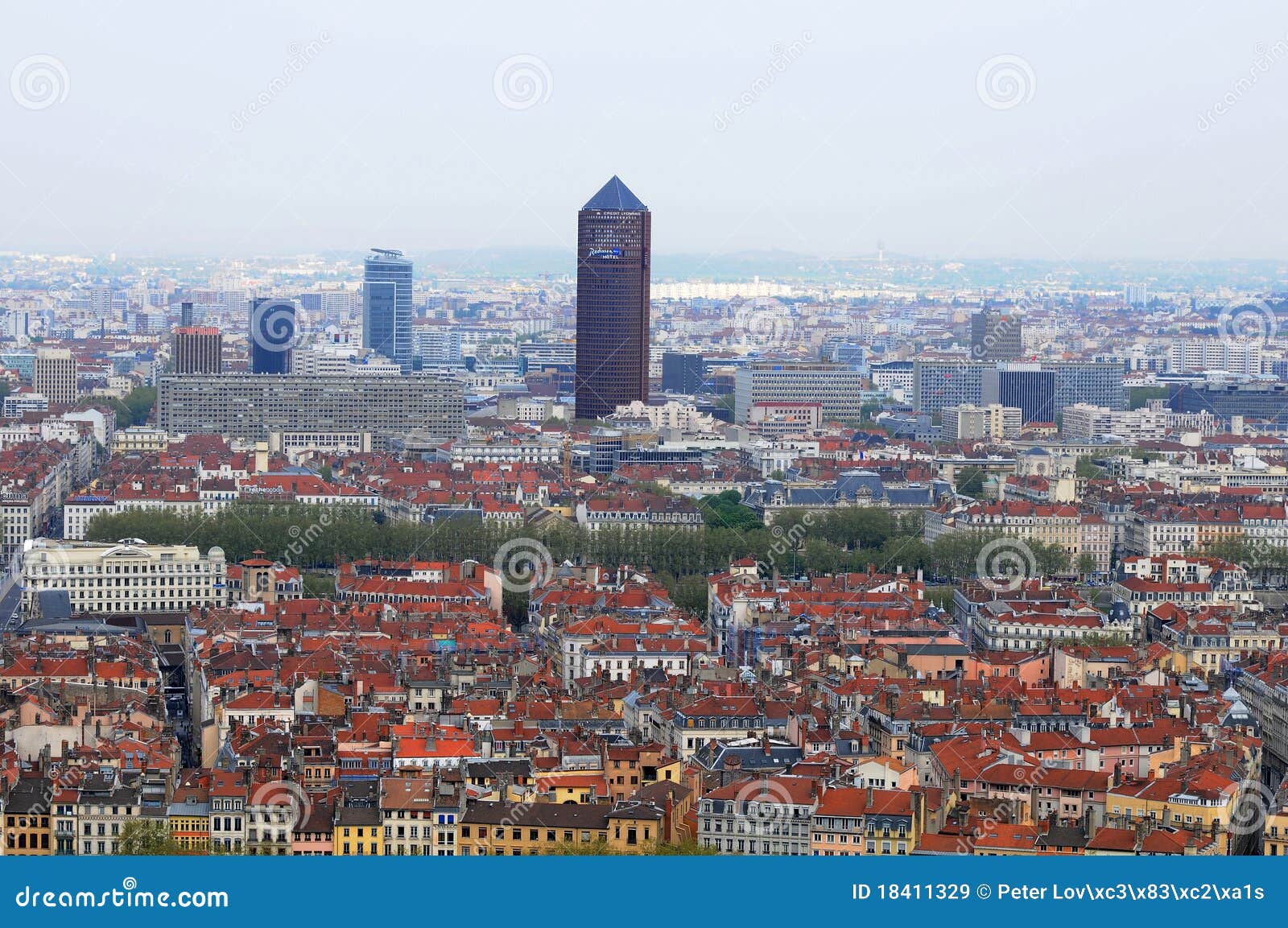 Panoramic Aerial View at Lyon Editorial Stock Image - Image of city ...