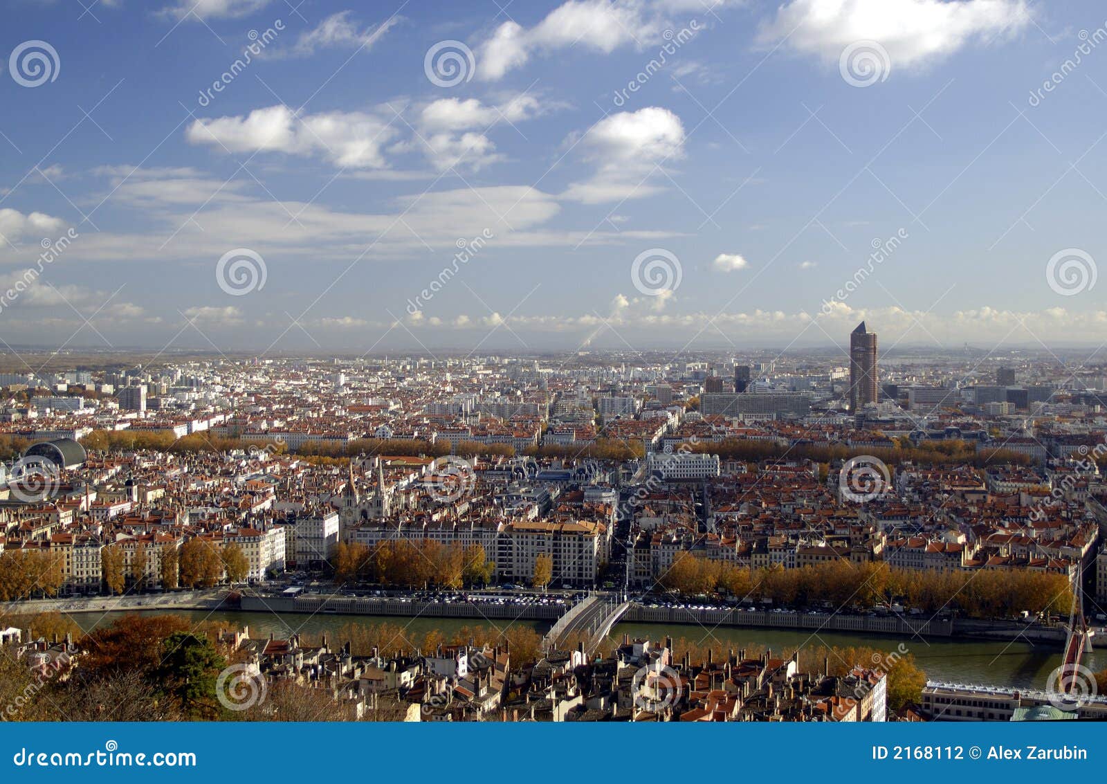 Panoramic Aerial View at Lyon Stock Photo - Image of europe, bank: 2168112