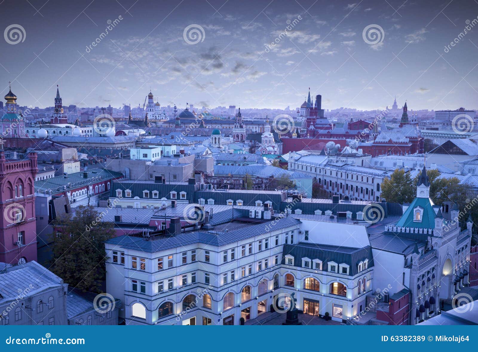 Panoramic Aerial View on Moscow Downtown, Russia Stock Image - Image of ...