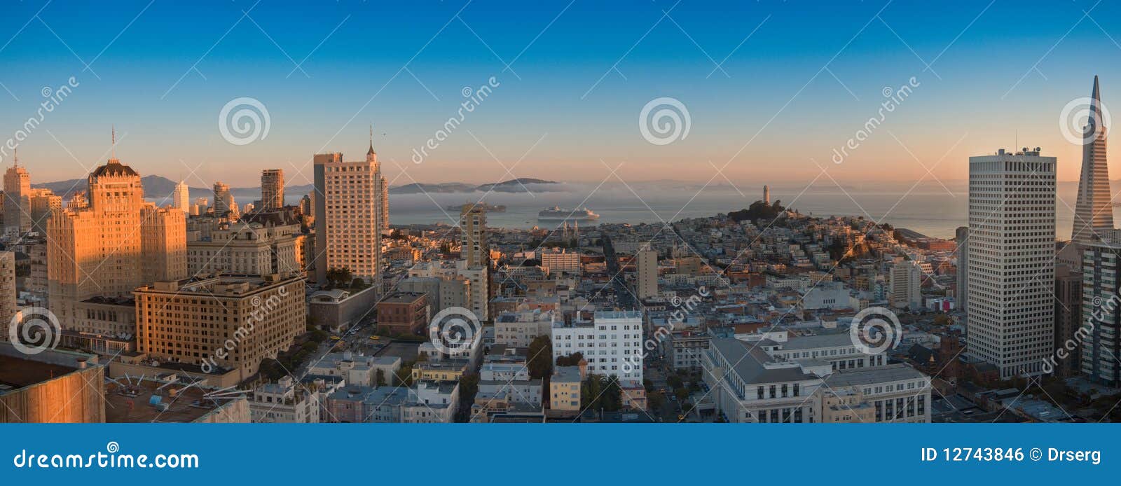 Panoramic Aerial View San Francisco and Bay Area Stock Photo - Image of ...